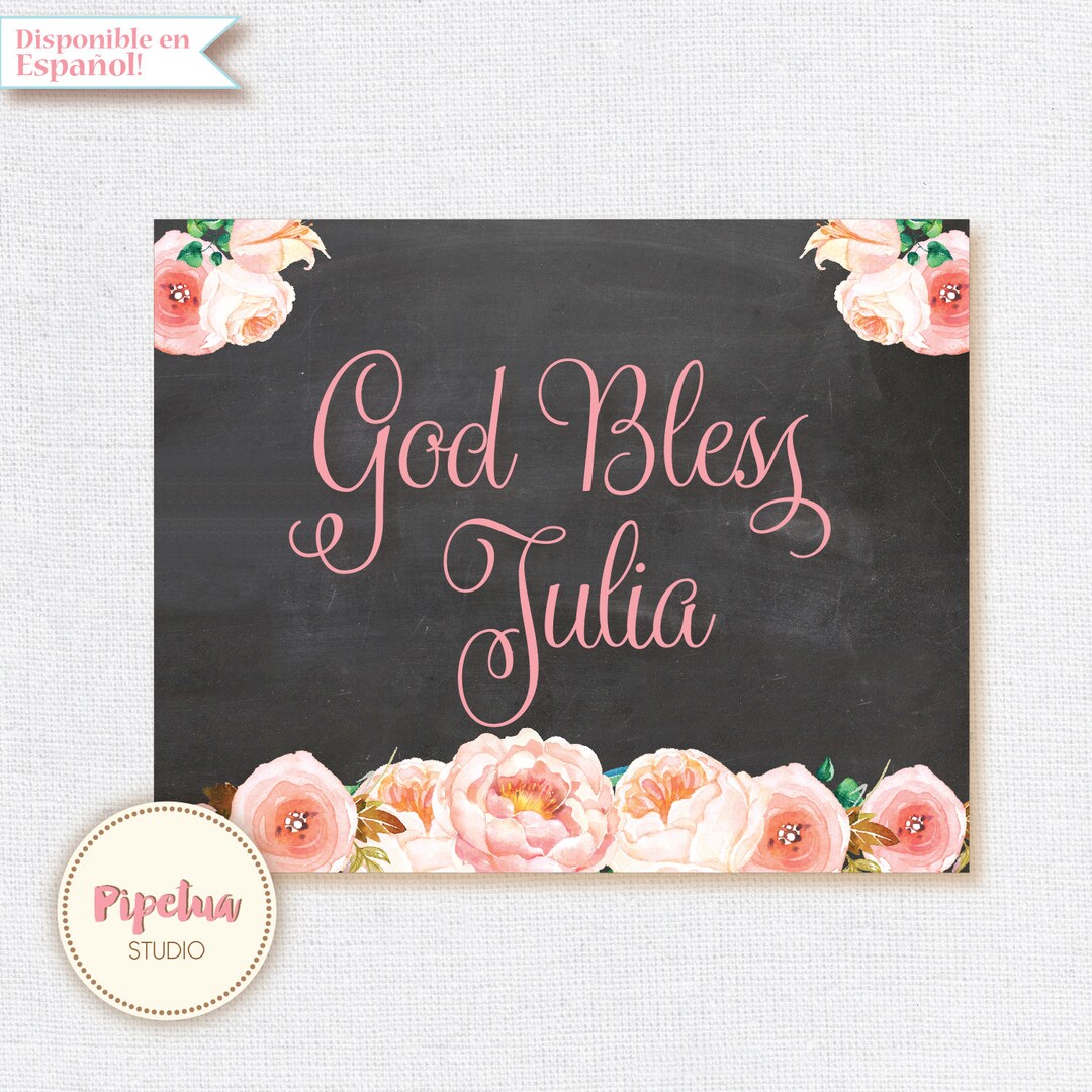 God Bless Sign. Chalkboard Poster. Baptism Poster. First Communion ...