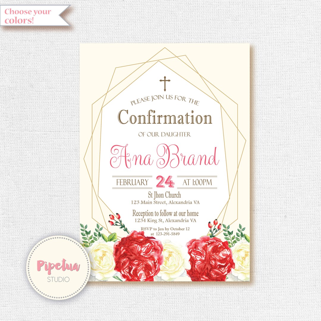 Confirmation Invitation. Holy Confirmation. Printable Confirmation ...