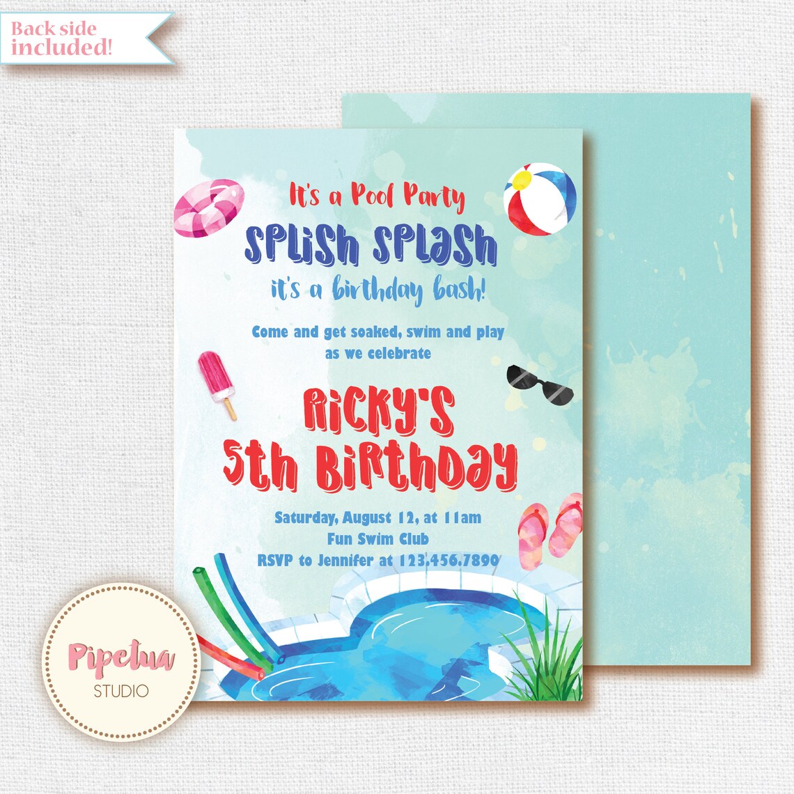 Pool Party Invitation. Pool Invitation. Printable Pool - Etsy