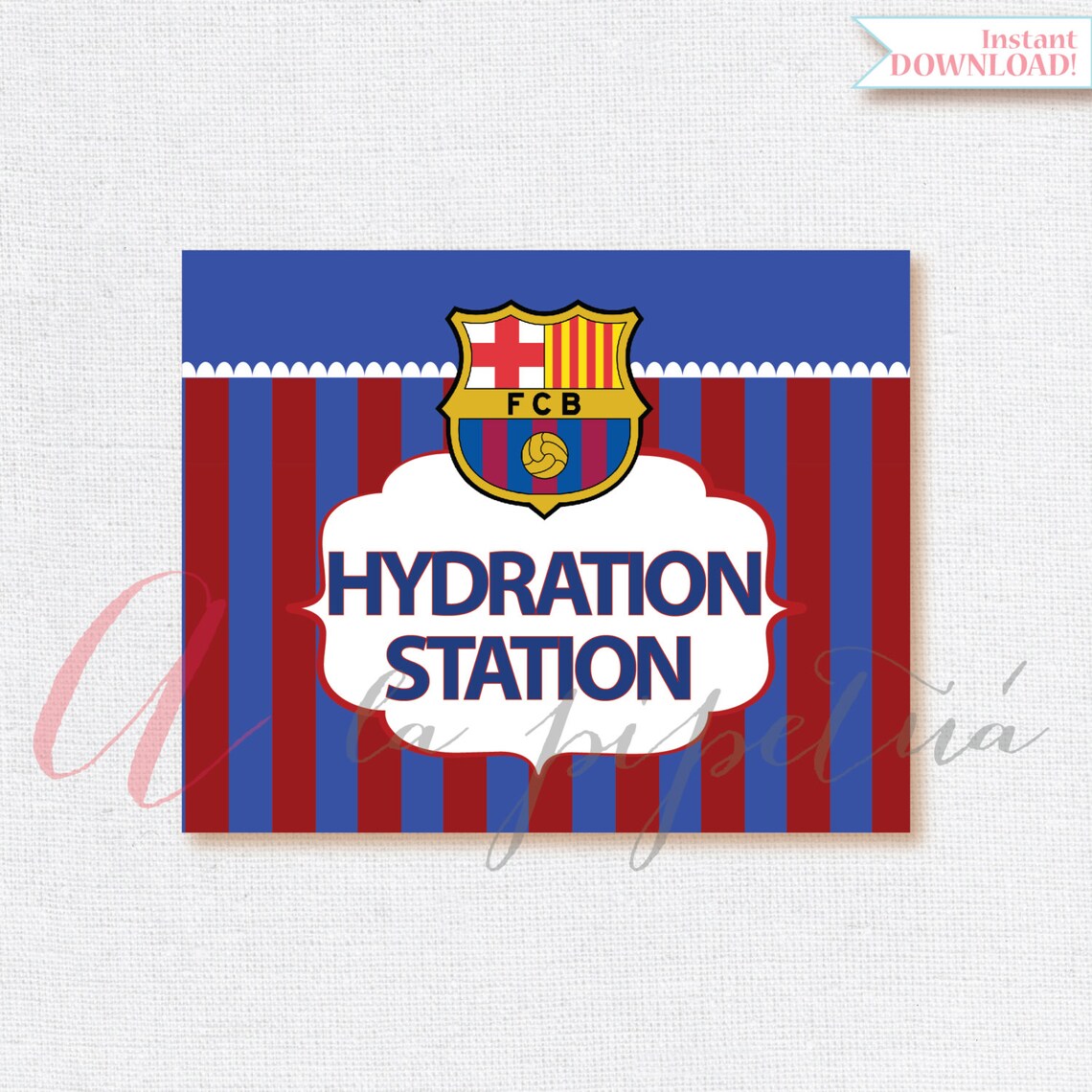 Barcelona Printables. Printable Soccer Sign. Barcelona - Etsy