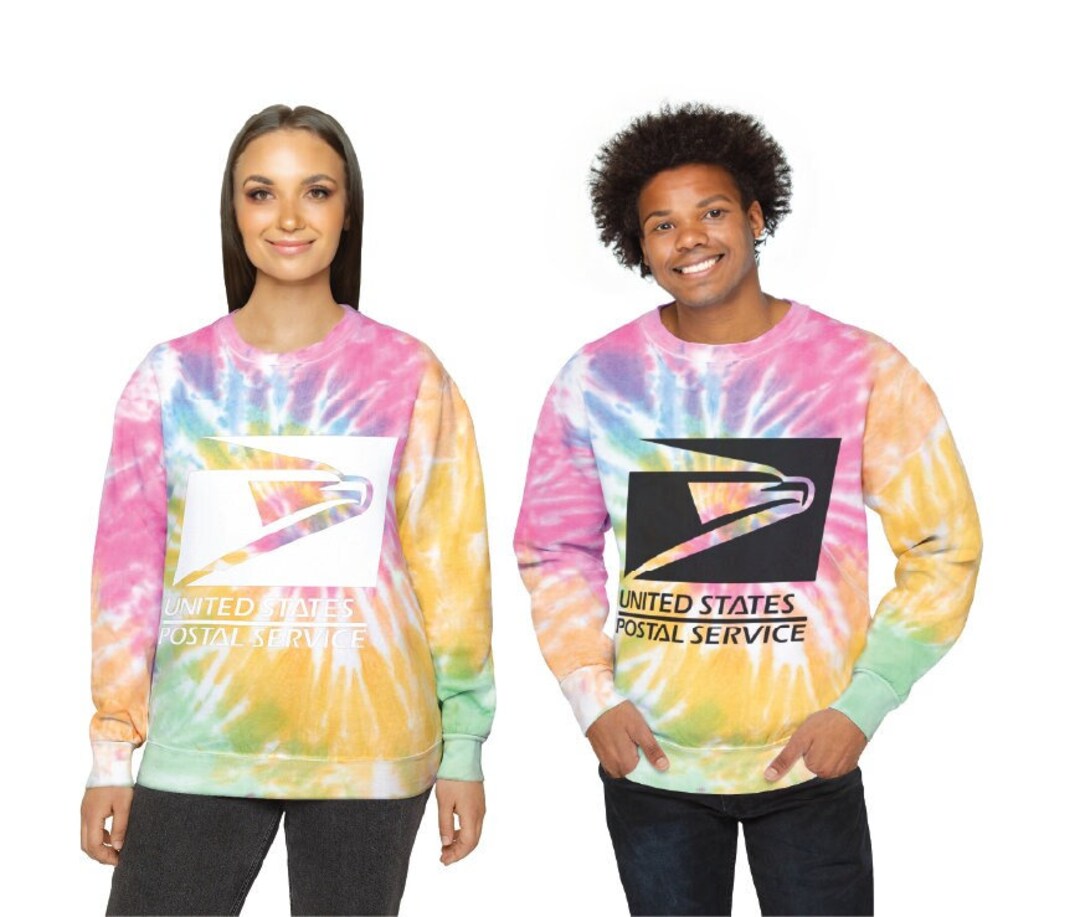 USPS Unisex Tie-dye Graphic Sweatshirt Postal Uniform Clothing Apparel ...