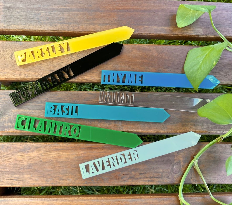 Garden Markers | SETS OF 3 | Custom Acrylic Garden Markers | Herb ...