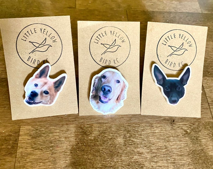 Pet Portrait Pins Personalized Pet Pin Hand Painted Custom Cat Dog ...