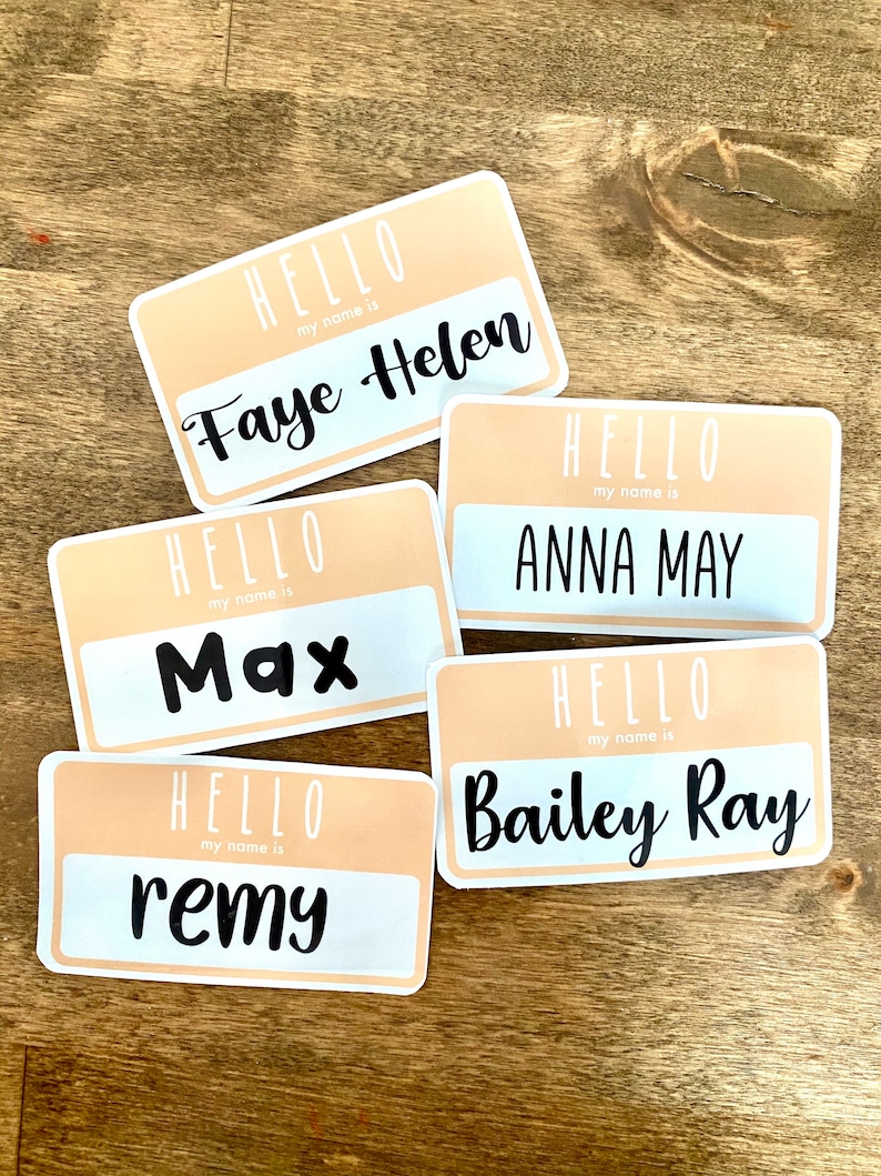 Baby Introduction Stickers Hello My Name Is...stickers - Etsy