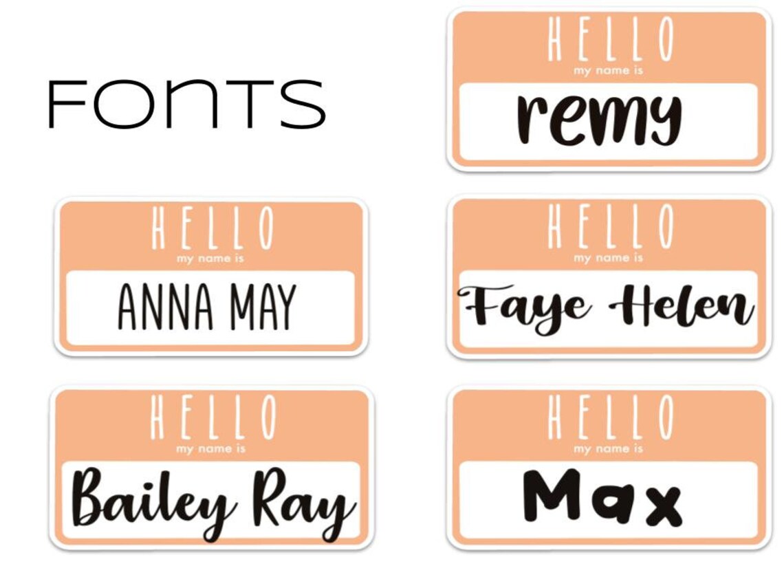 Baby Introduction Stickers Hello My Name is...Stickers | Etsy