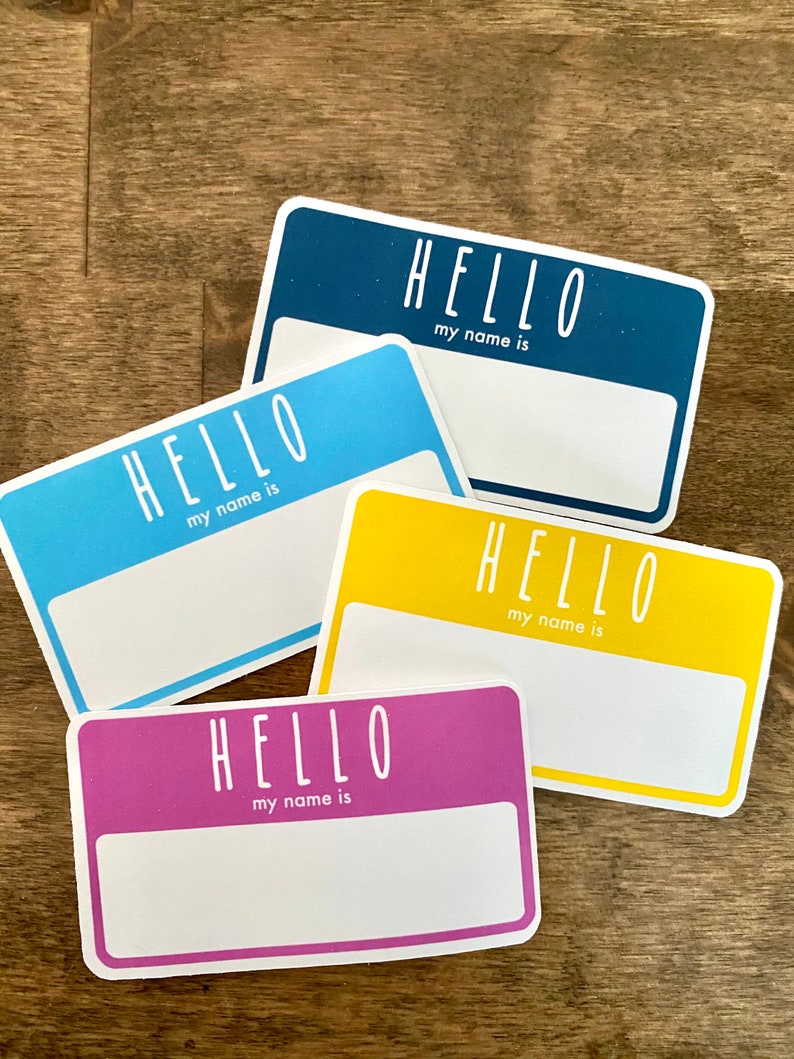 Baby Introduction Stickers Hello My Name Is...stickers - Etsy