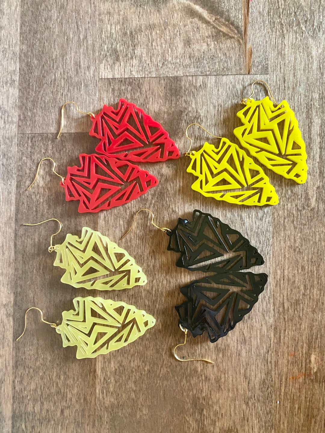 KC Chiefs Earrings | Arrowhead Geometric Earrings | Kansas City ...