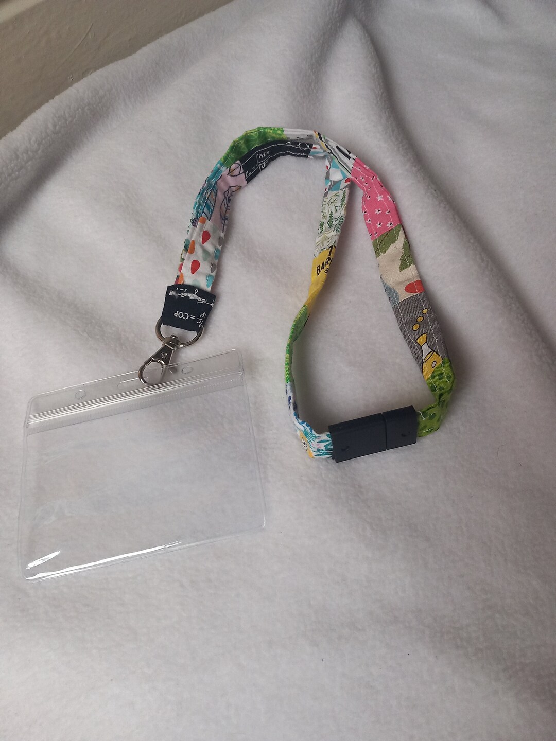 Lucky Dip Patchwork Lanyard With Plastic Card Holder - Etsy
