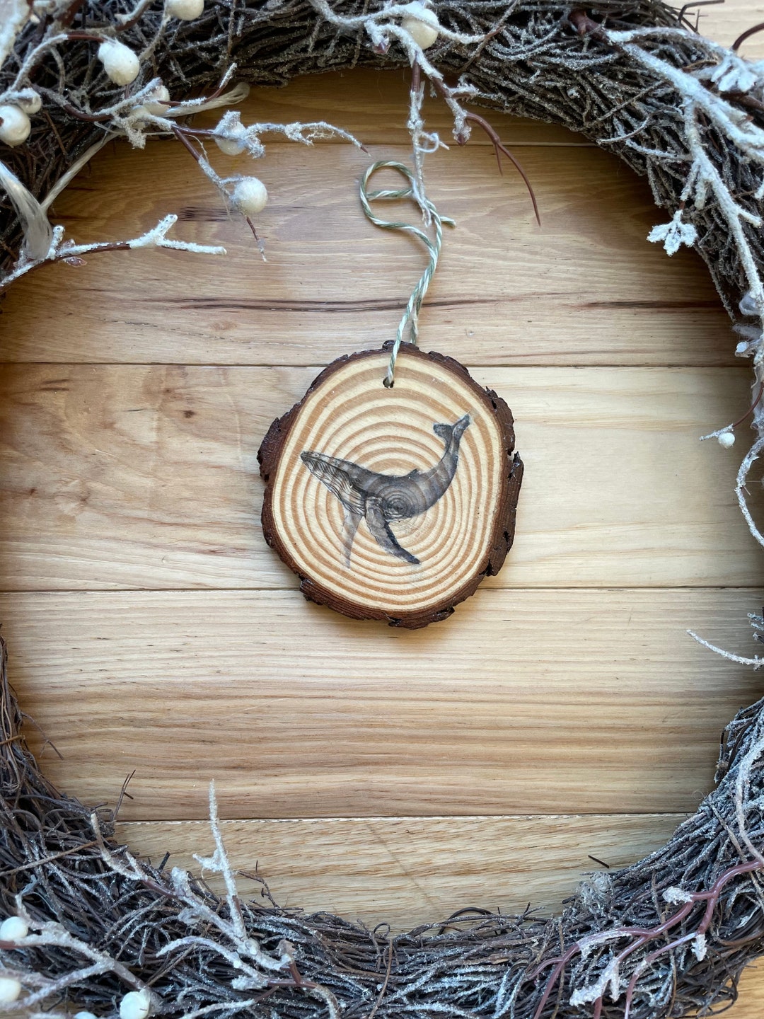 Humpback Whale Watercolor Wood Slice Christmas Ornament / Nursery Decor ...