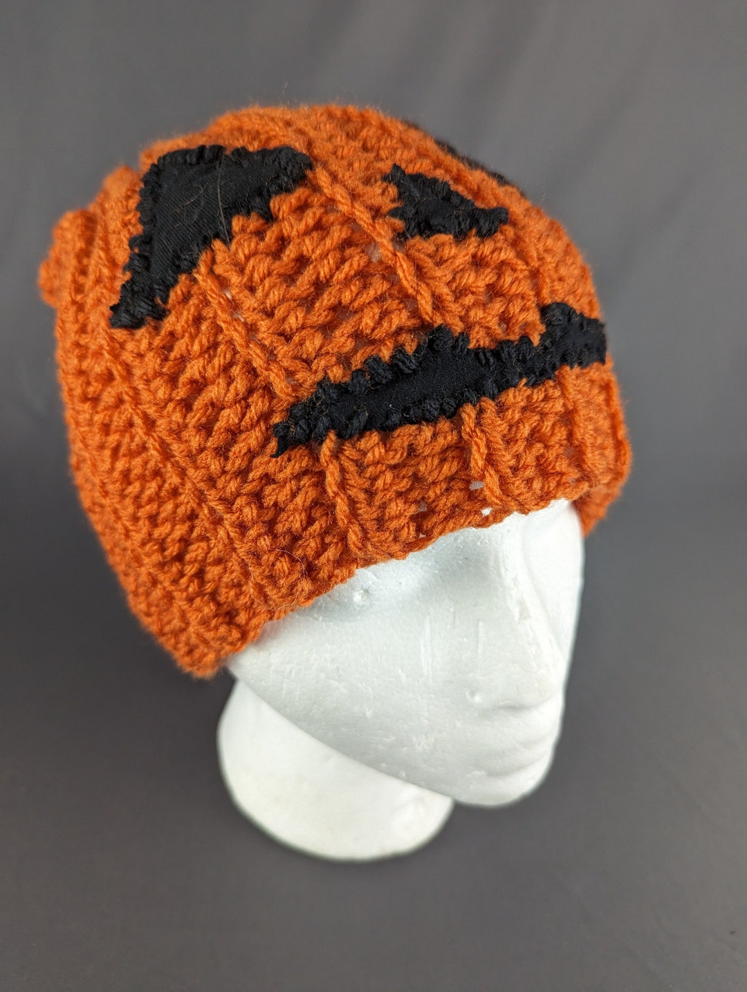 Jack-o-lantern Crochet Hat Handmade Hat Halloween Hat - Etsy