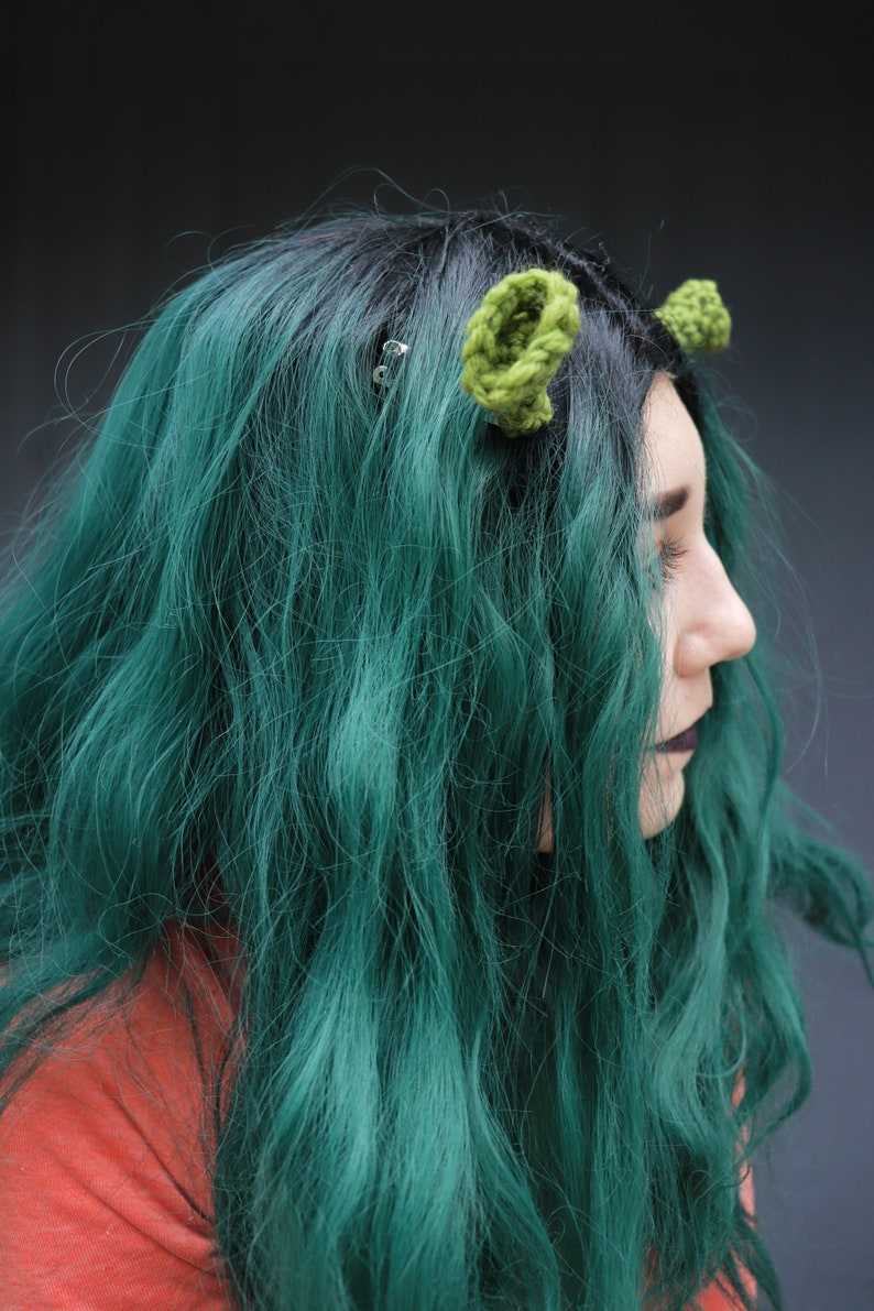 Crochet Ogre Hair Clips Shrek Clips Shrek Rave Shrek Gifts - Etsy