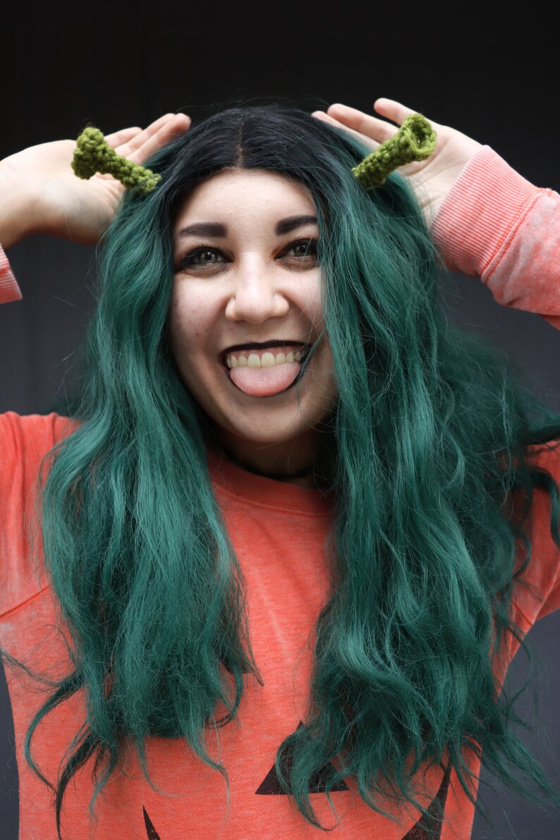 Crochet Ogre Hair Clips, Shrek Clips, Shrek Rave, Shrek Gifts, Meme ...