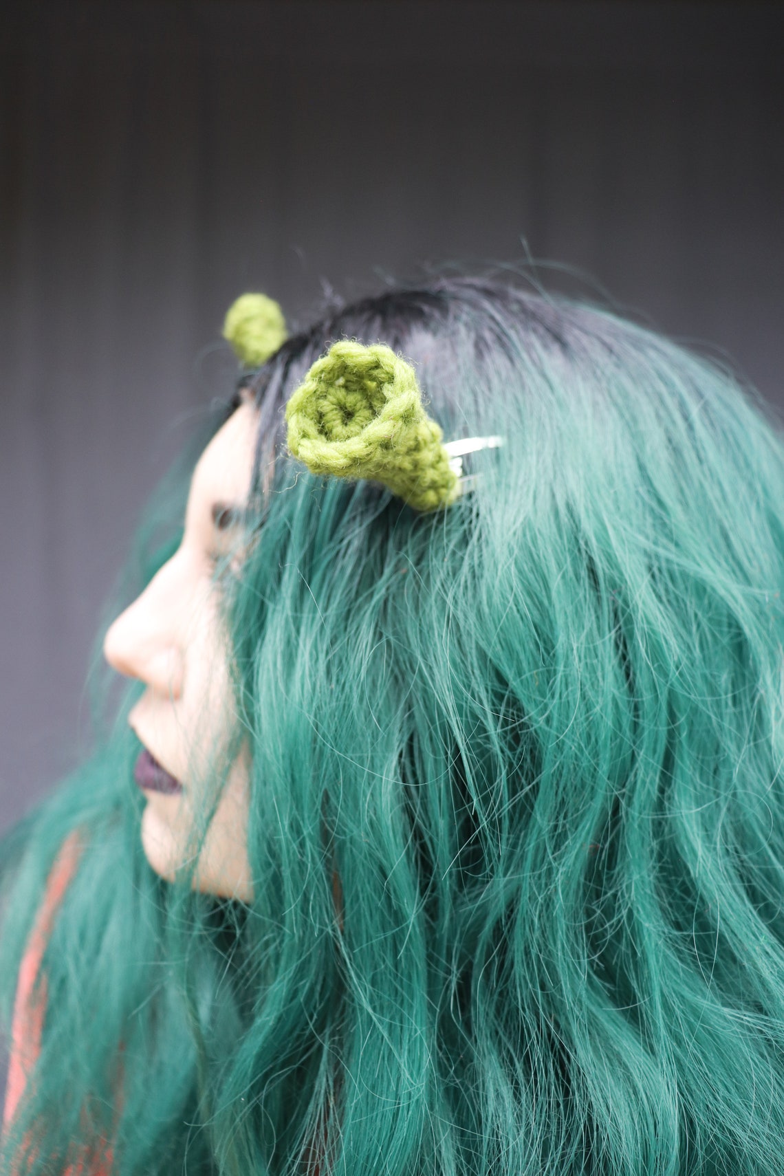 Crochet Ogre Hair Clips Shrek Clips Shrek Rave Shrek Gifts - Etsy