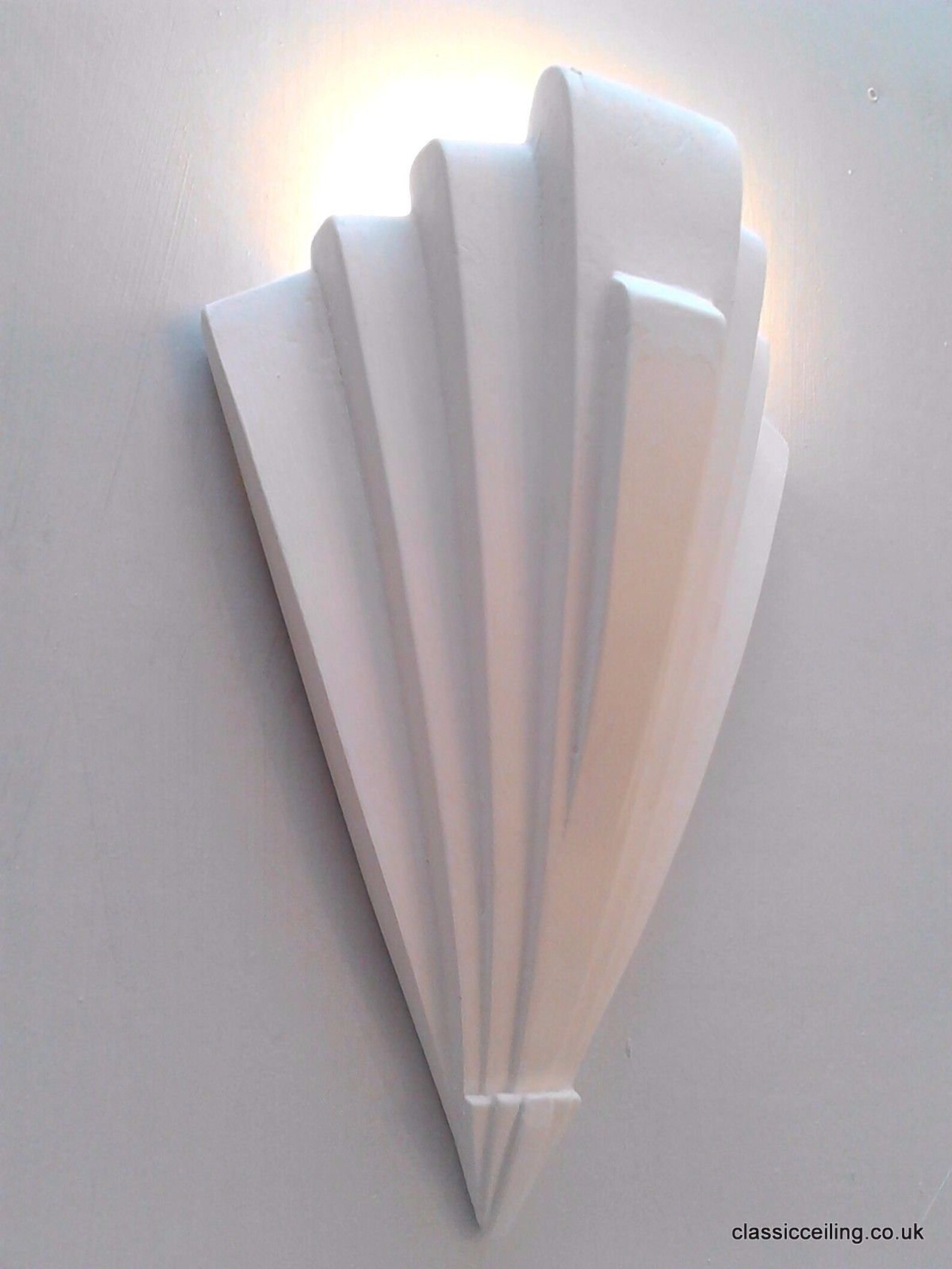 Art Deco Cinema Style Plaster Wall Uplighter Shade (lightspeed Design ...