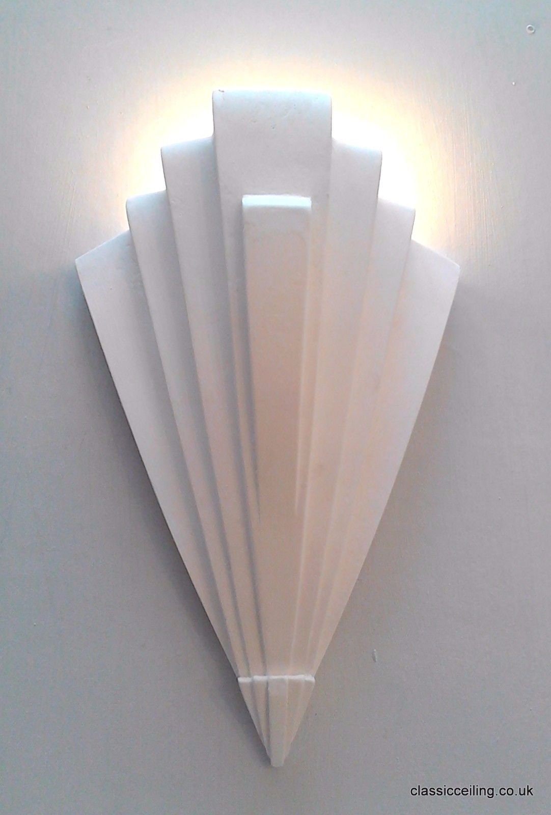 Art Deco Cinema Style Plaster Wall Uplighter Shade (lightspeed Design ...