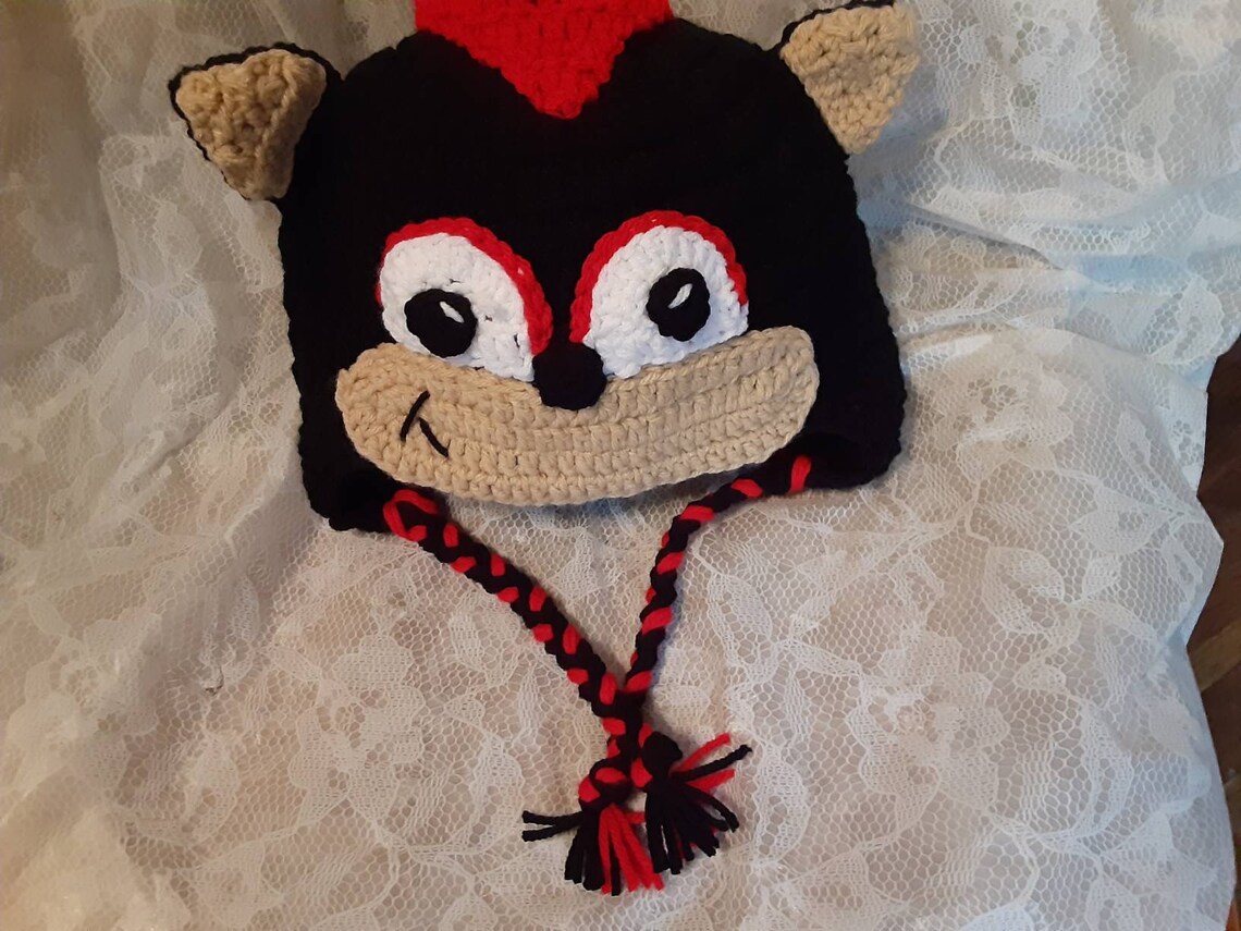 Shadow Sonic Inspired Crochet Hat - Etsy