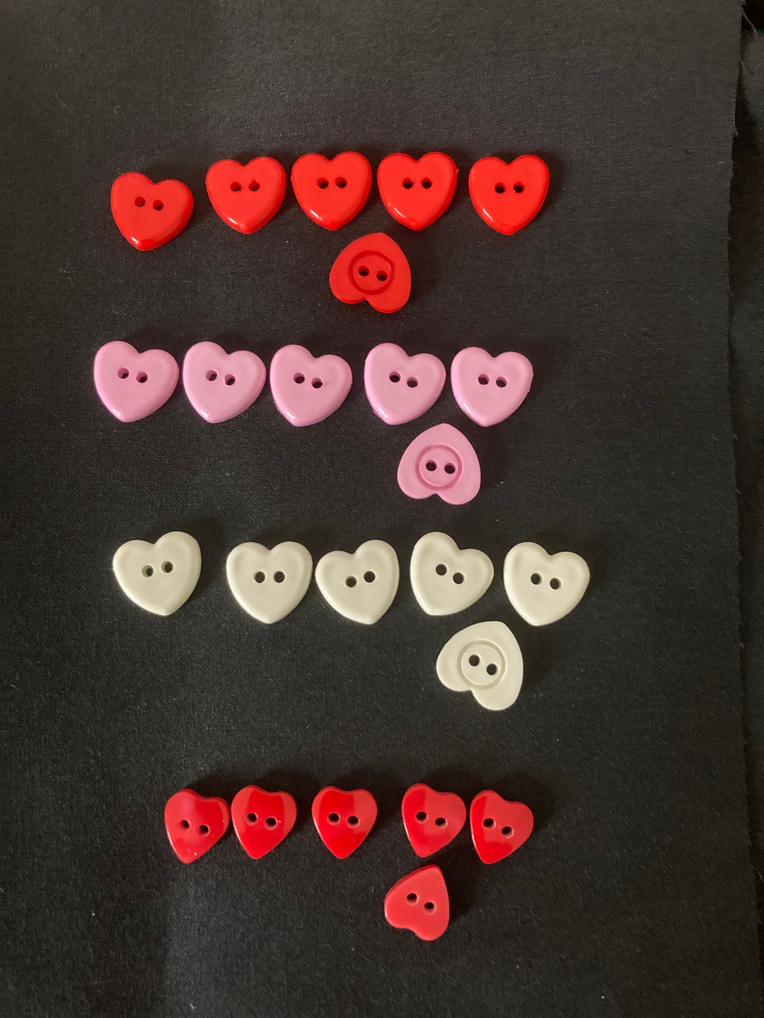 Heart Shape Buttons Various Colours & Sizes Free Postage - Etsy