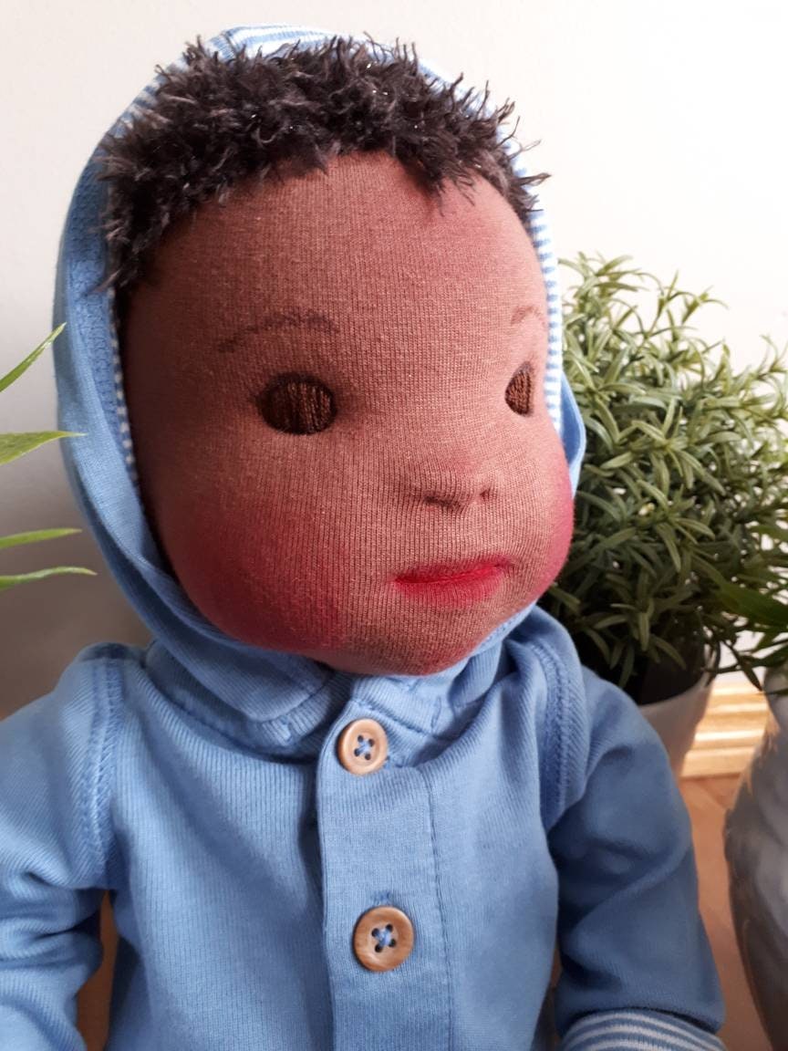 Waldorf Inspired Black Baby Boy 15 Inch Custom Doll. Micah - Etsy