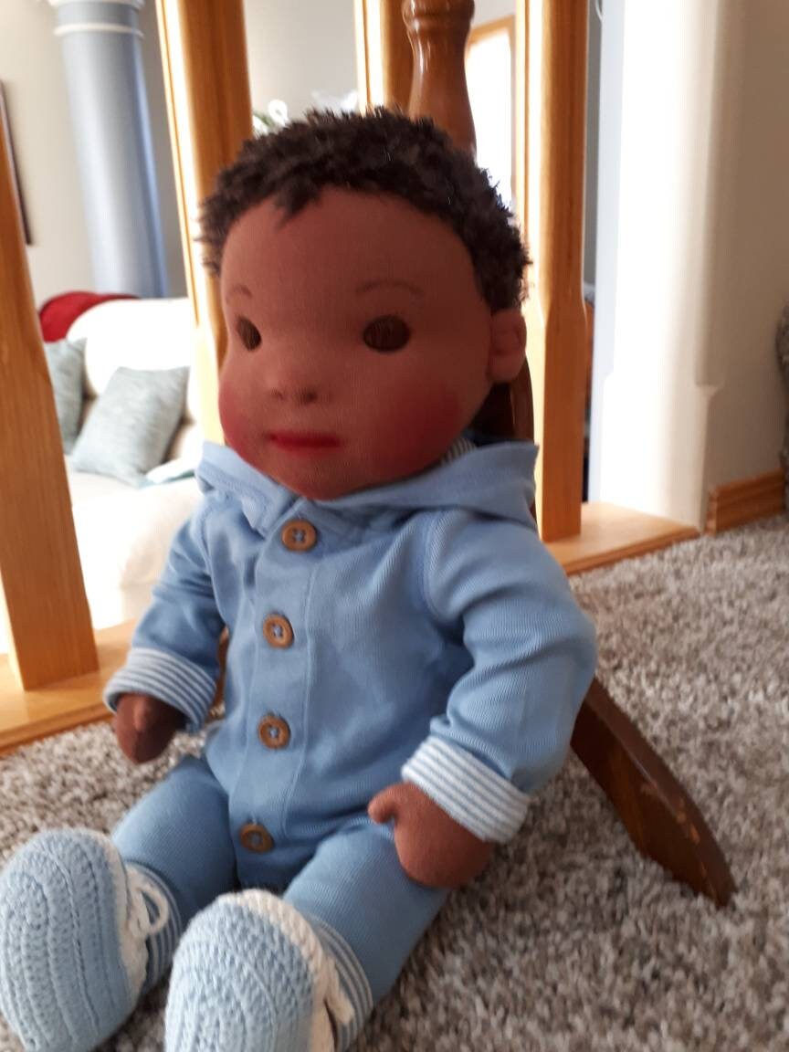 Waldorf Inspired Black Baby Boy 15 Inch Custom Doll. Micah - Etsy