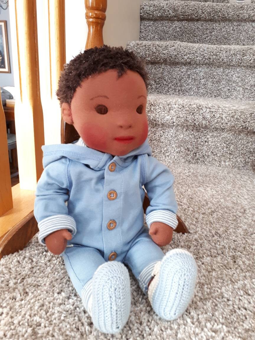 Waldorf Inspired Black Baby Boy 15 Inch Custom Doll. Micah - Etsy