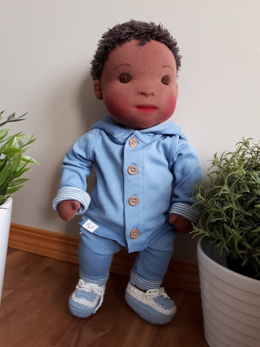 Waldorf Inspired Black Baby Boy 15 Inch Custom Doll. Micah - Etsy