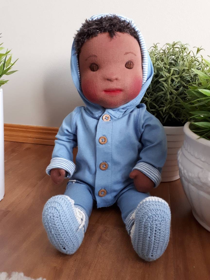 Waldorf Inspired Black Baby Boy 15 Inch Custom Doll. Micah - Etsy