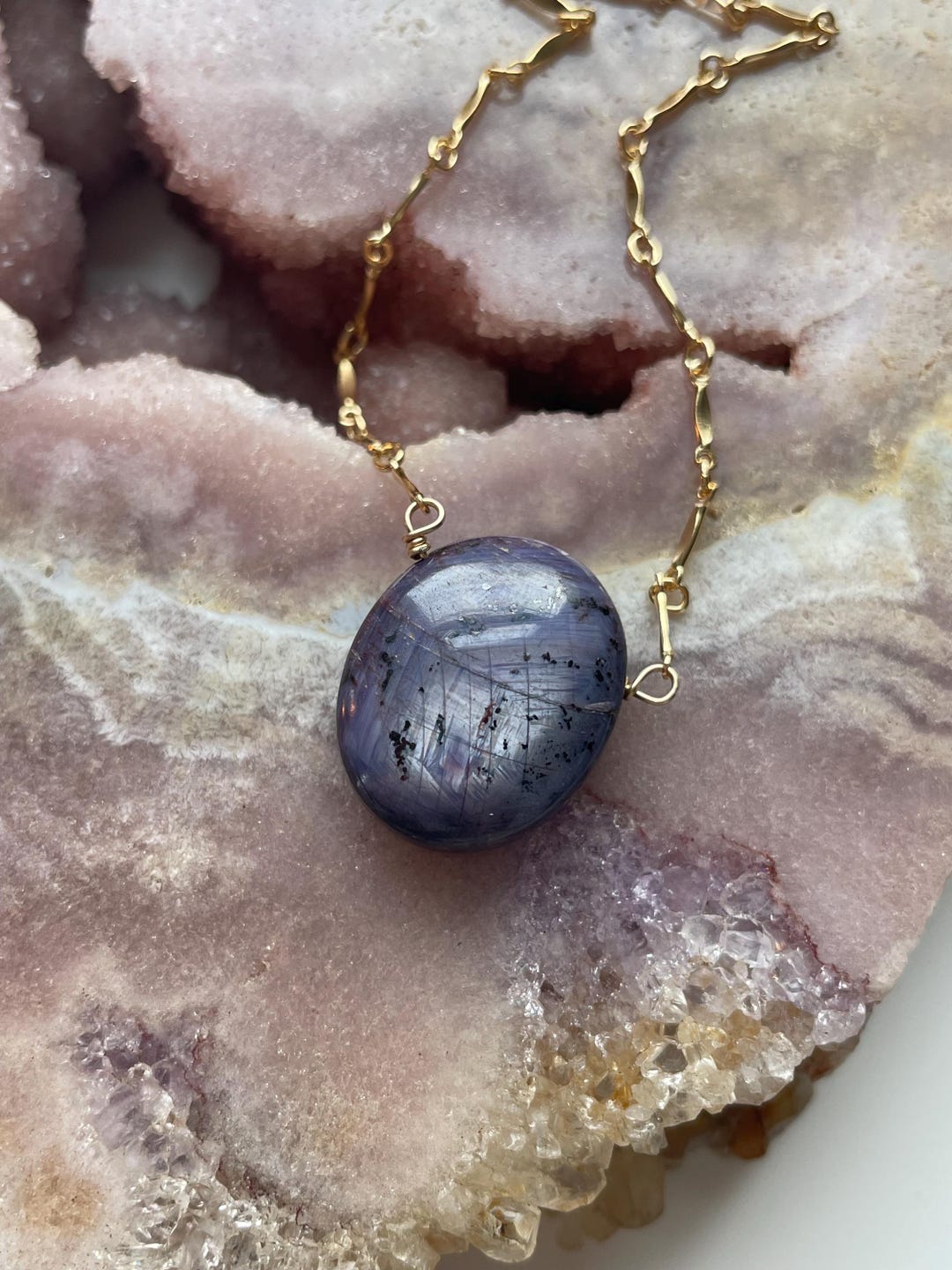 Raw Star Ruby Pendant Necklace: 14k Gold Filled Chain, July Birthstone ...