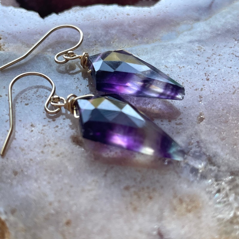 Fluorite Earrings - Etsy