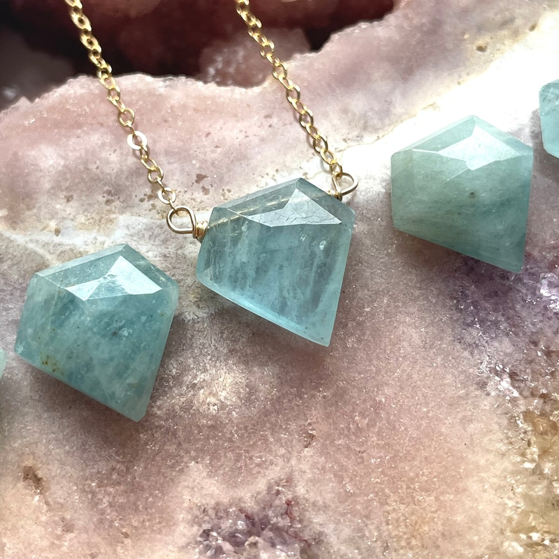 Aquamarine Necklace - Etsy
