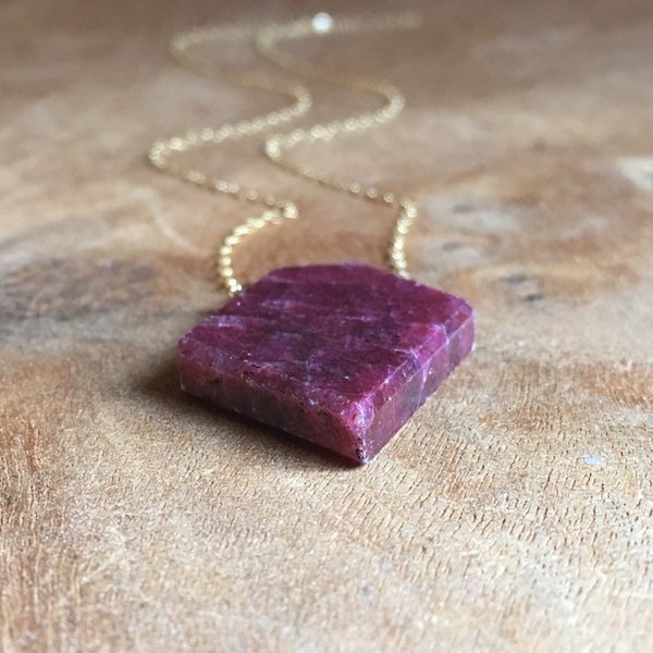 Raw Ruby Jewelry - Etsy