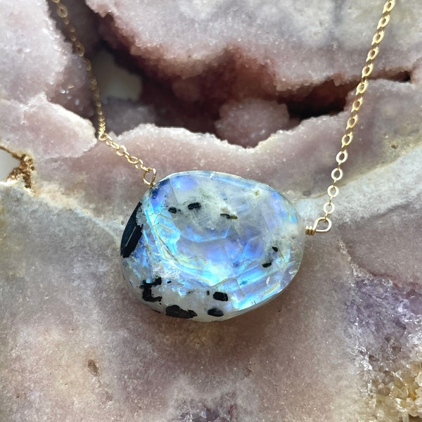 Moon Stone Necklace - Etsy