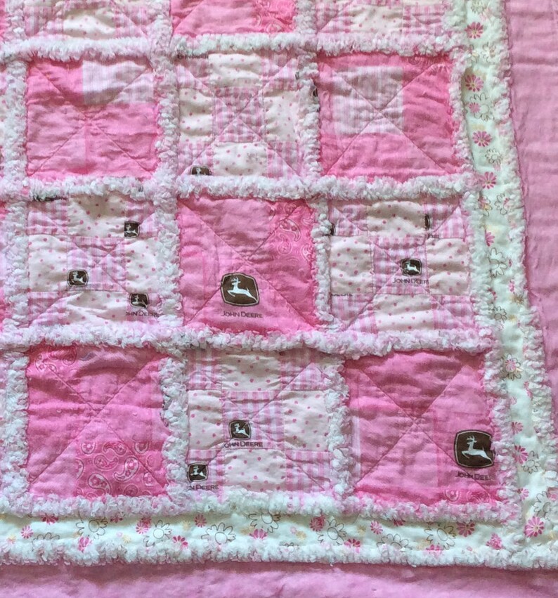 Pink John Deere® Themed Baby/toddler Rag Quilt - Etsy