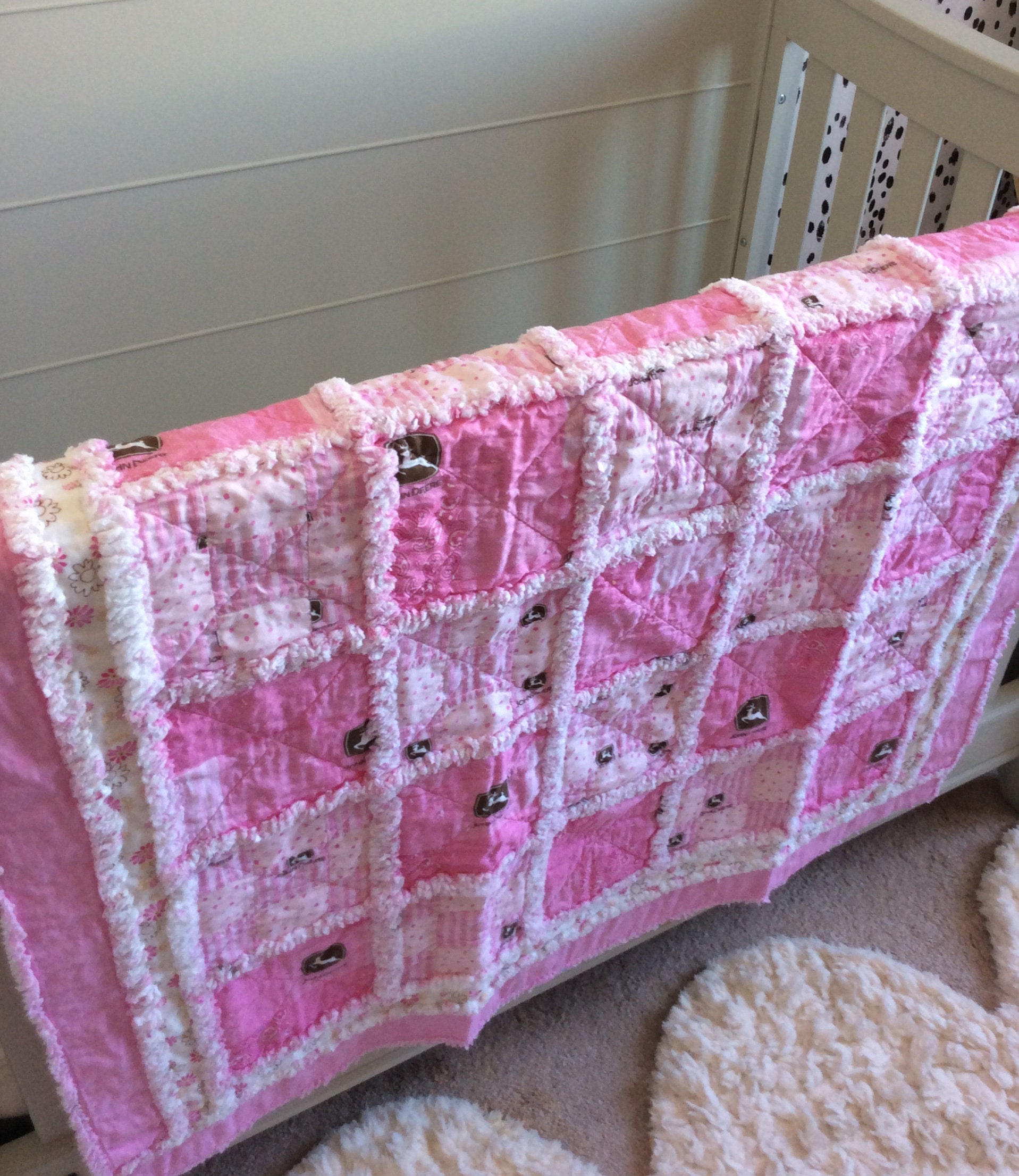 Pink John Deere® Themed Baby/toddler Rag Quilt - Etsy