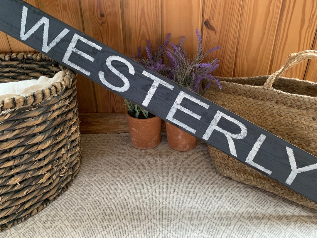 Rustic Westerly Rhode Island Sign on Barn Wood Wood Handmade 46" X 4 ...