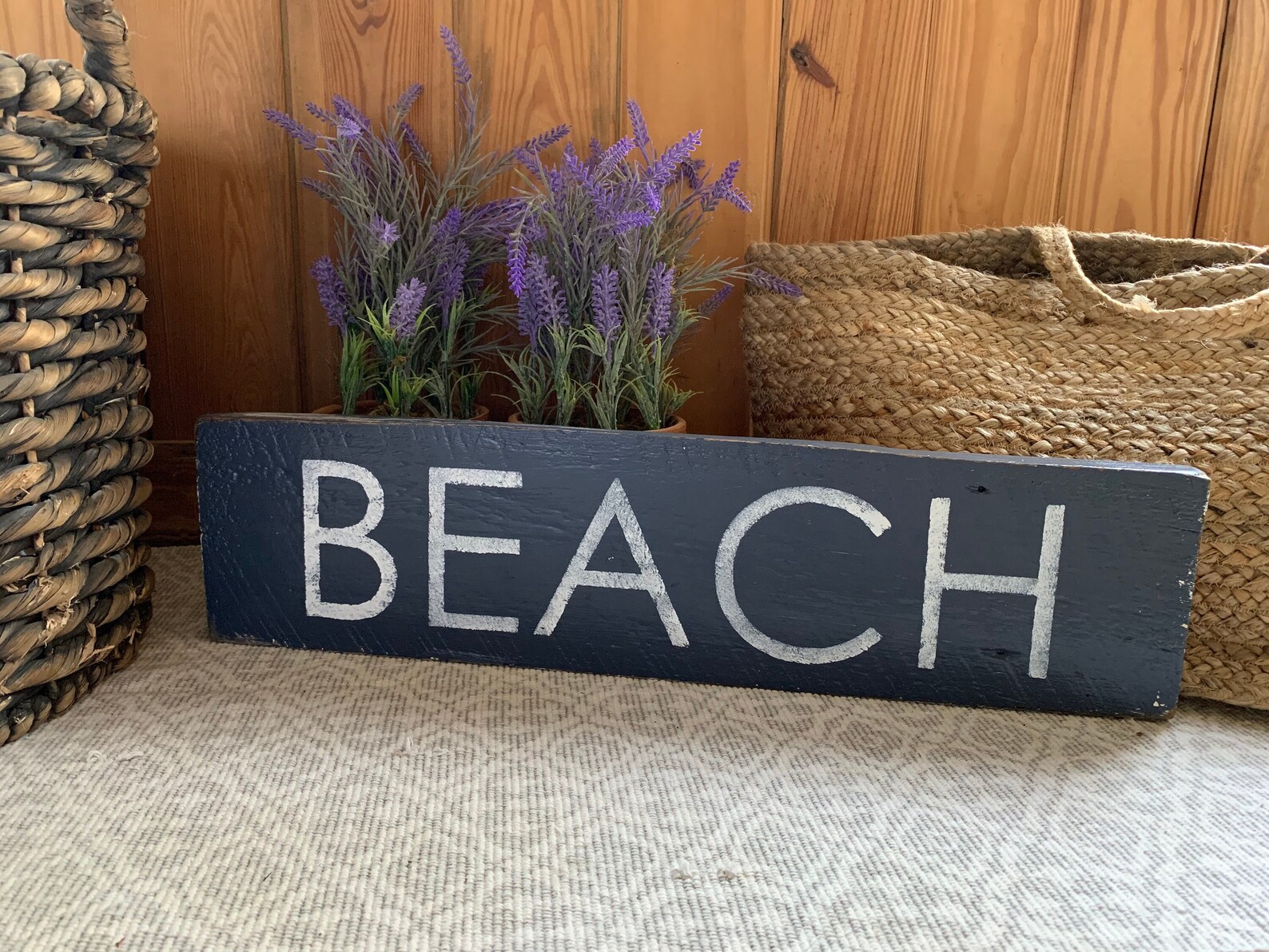 Rustic Beach Sign on Barn Wood - One of a Kind - Handmade - Distressed ...