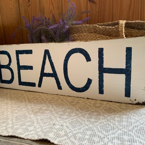 Rustic Beach Sign on Barn Wood - One of a Kind - Handmade - Distressed ...