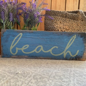 Beach Sign on Barn Wood - Unique - Handmade - Rustic - Beach House ...