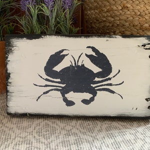 Rustic Crab Sign, Wall Art, Home Decor, Beach House Decor, Beach Decor ...
