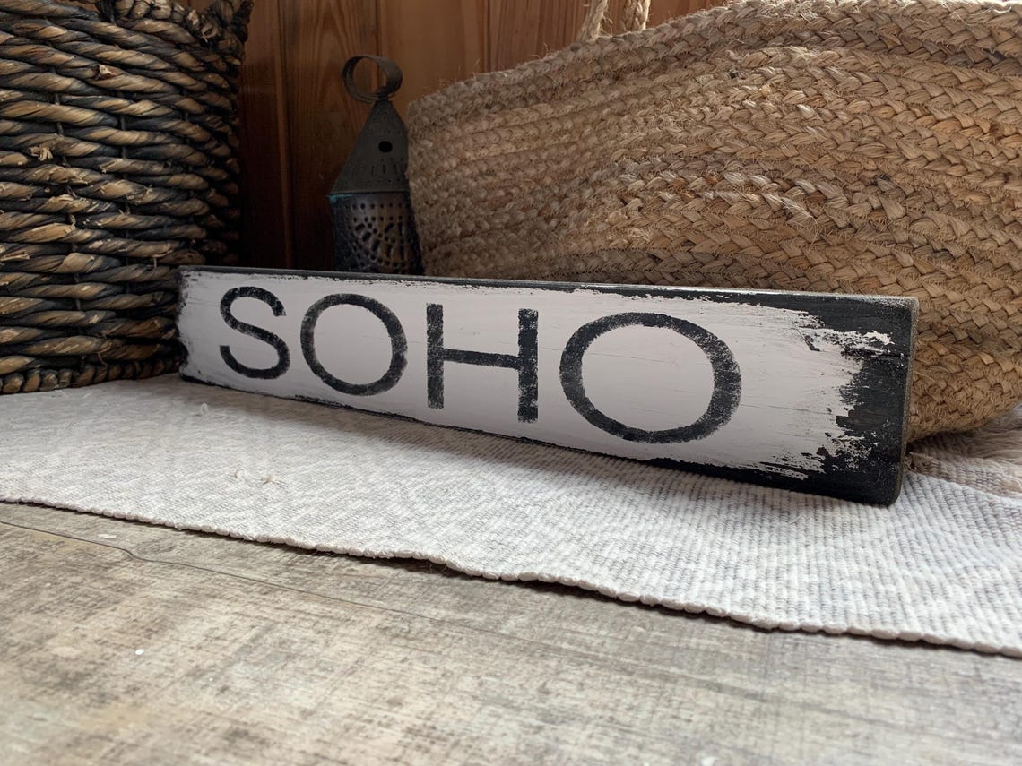 SOHO District, New York City Sign on Barn Wood - Unique - Handmade ...