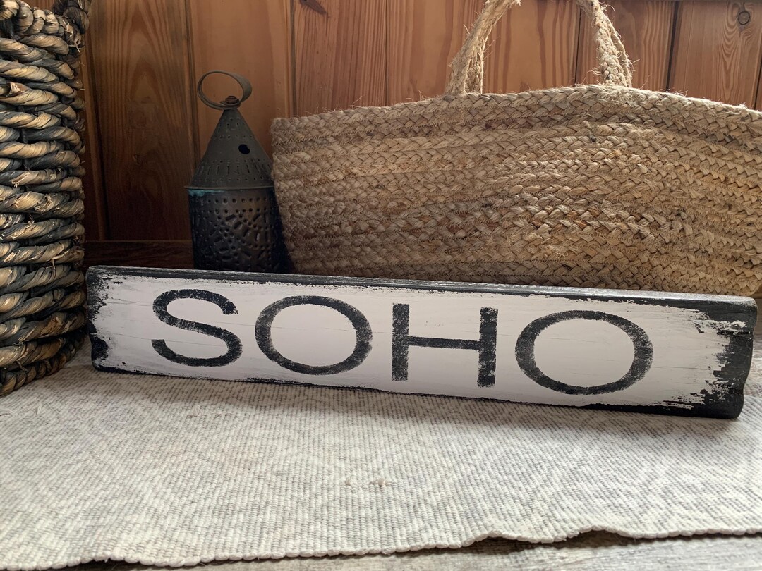 SOHO District, New York City Sign on Barn Wood - Unique - Handmade ...