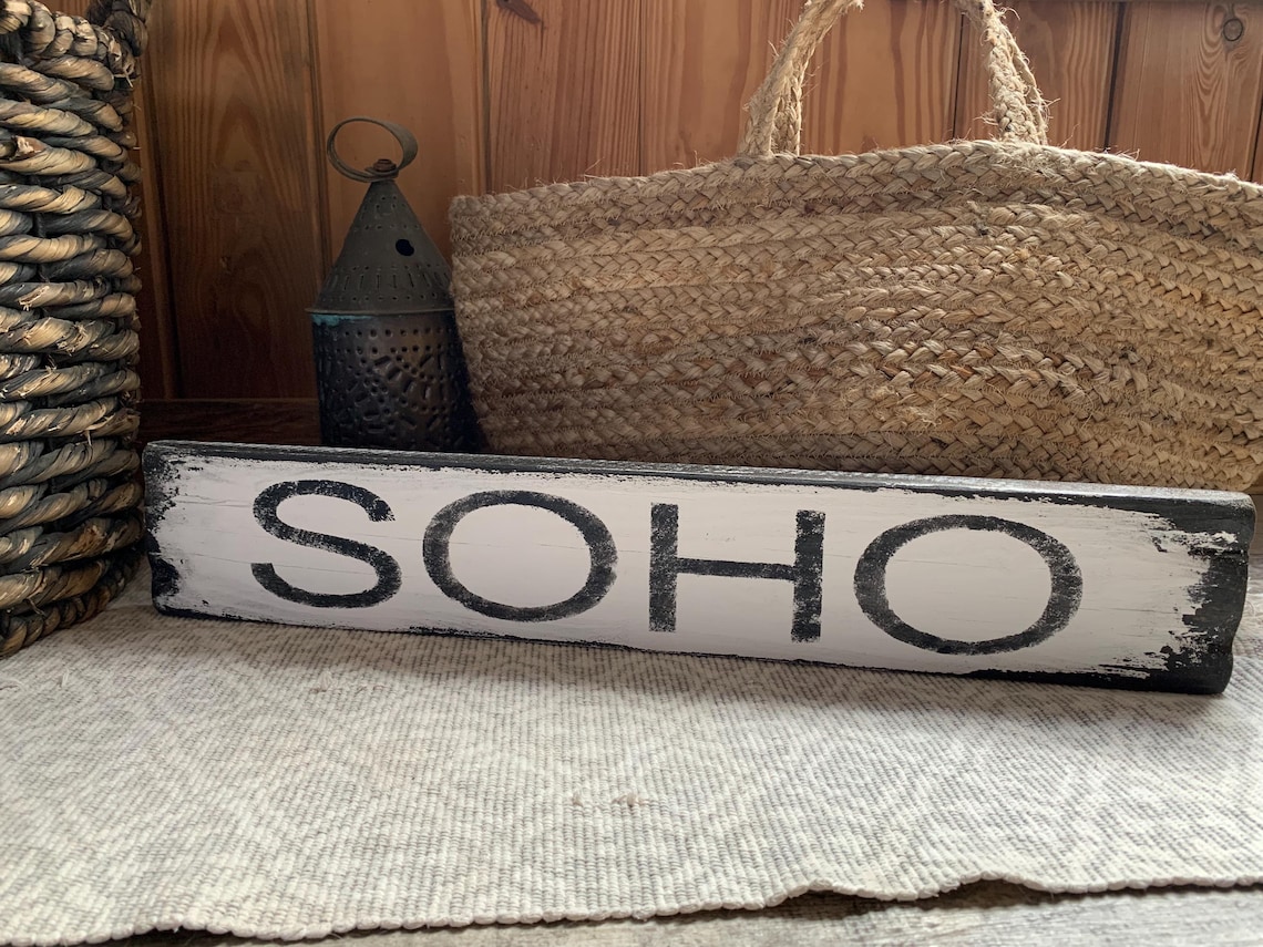 SOHO District, New York City Sign on Barn Wood - Unique - Handmade ...