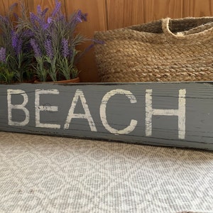 Rustic Beach Sign on Barn Wood - One of a Kind - Handmade - Distressed ...