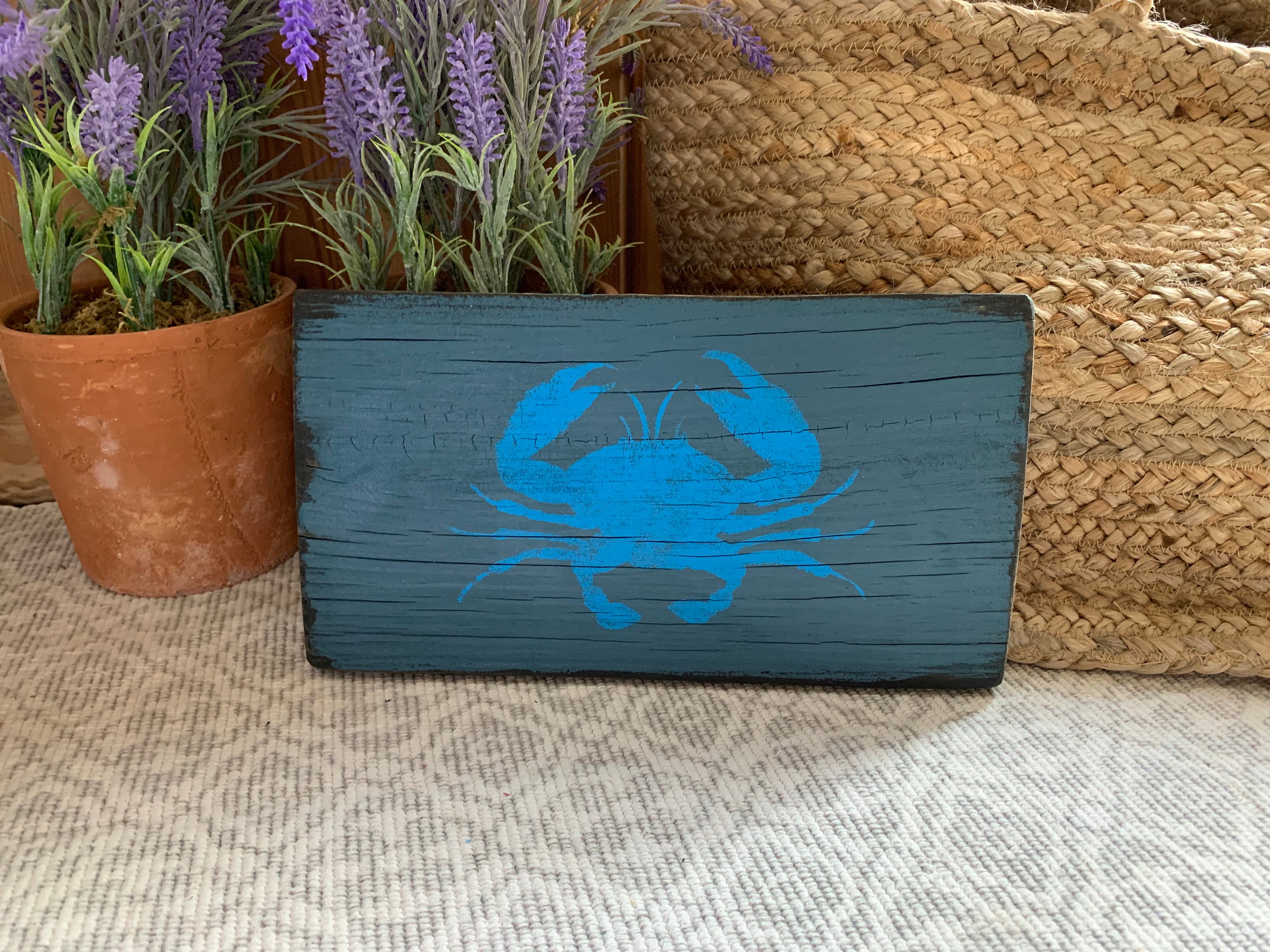 Rustic Crab Sign, Wall Art, Home Decor, Beach House Decor, Beach Decor ...