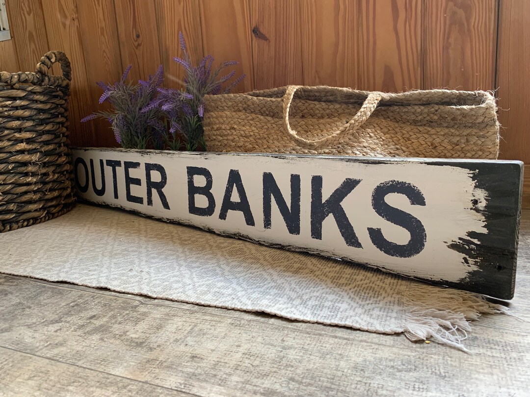 Large Outer Banks, NC Sign on Barn Wood - Unique - Handmade - Rustic ...