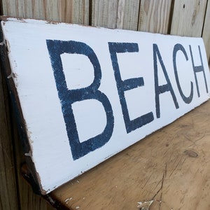 Rustic Beach Sign on Barn Wood One of a Kind Handmade Distressed 26.5 X ...
