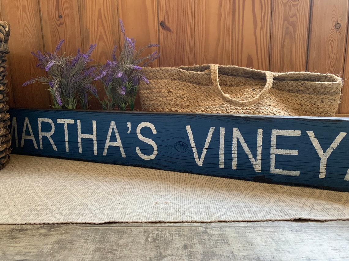 Martha's Vineyard, Mass Sign on Rustic Barn Wood - Unique - One of a ...