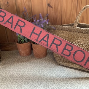 Bar Harbor Maine Sign - Hand-painted - Distressed - Nautical - Coastal ...