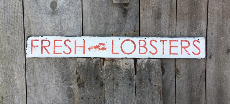Vintage Fresh Lobster sign hand-painted unique one of a | Etsy
