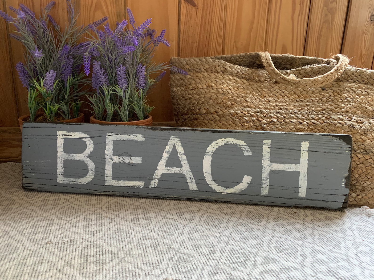Rustic Beach Sign on Barn Wood - One of a Kind - Handmade - Distressed ...
