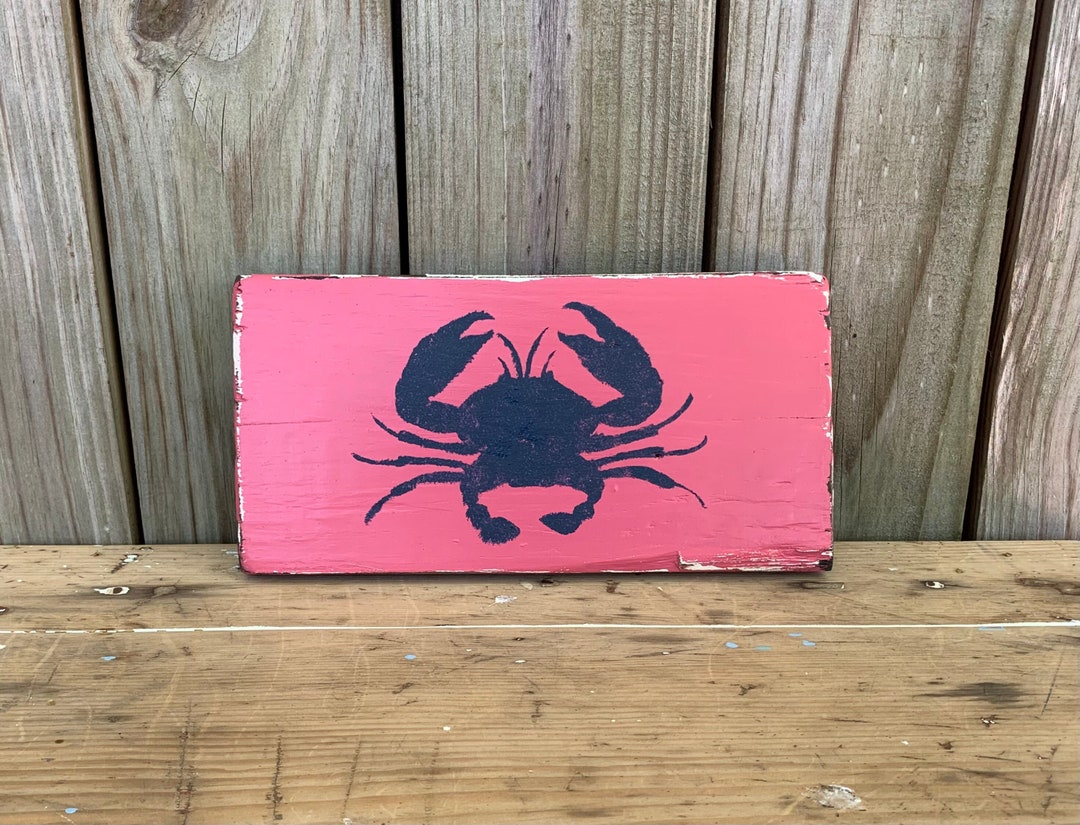 Rustic Crab Sign, Wall Art, Home Decor, Beach House Decor, Beach Decor ...